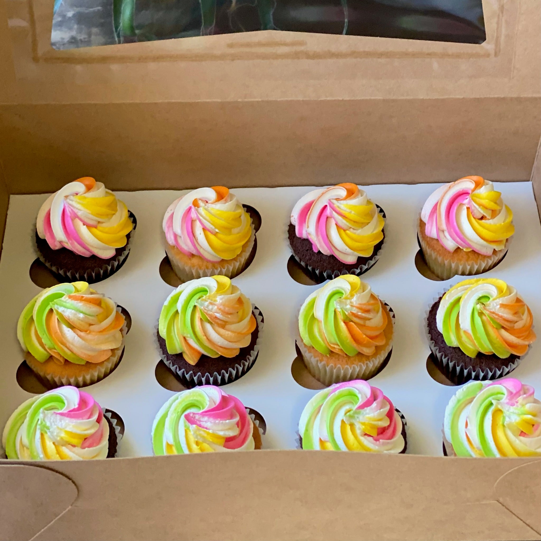 Box of 12 Cupcakes with Custom Colored Buttercream (Pre-Order) | Double ...