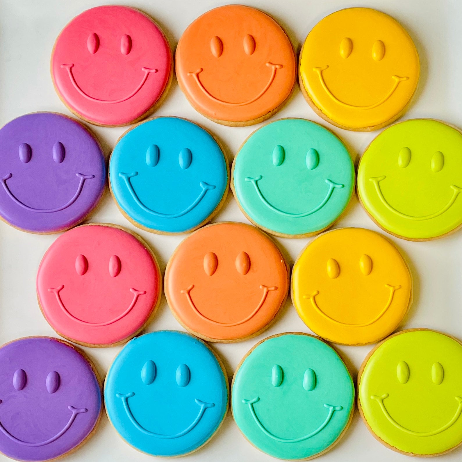 Smiley Face Decorated Sugar Cookie | Double Batch Bakery | Online Bakery