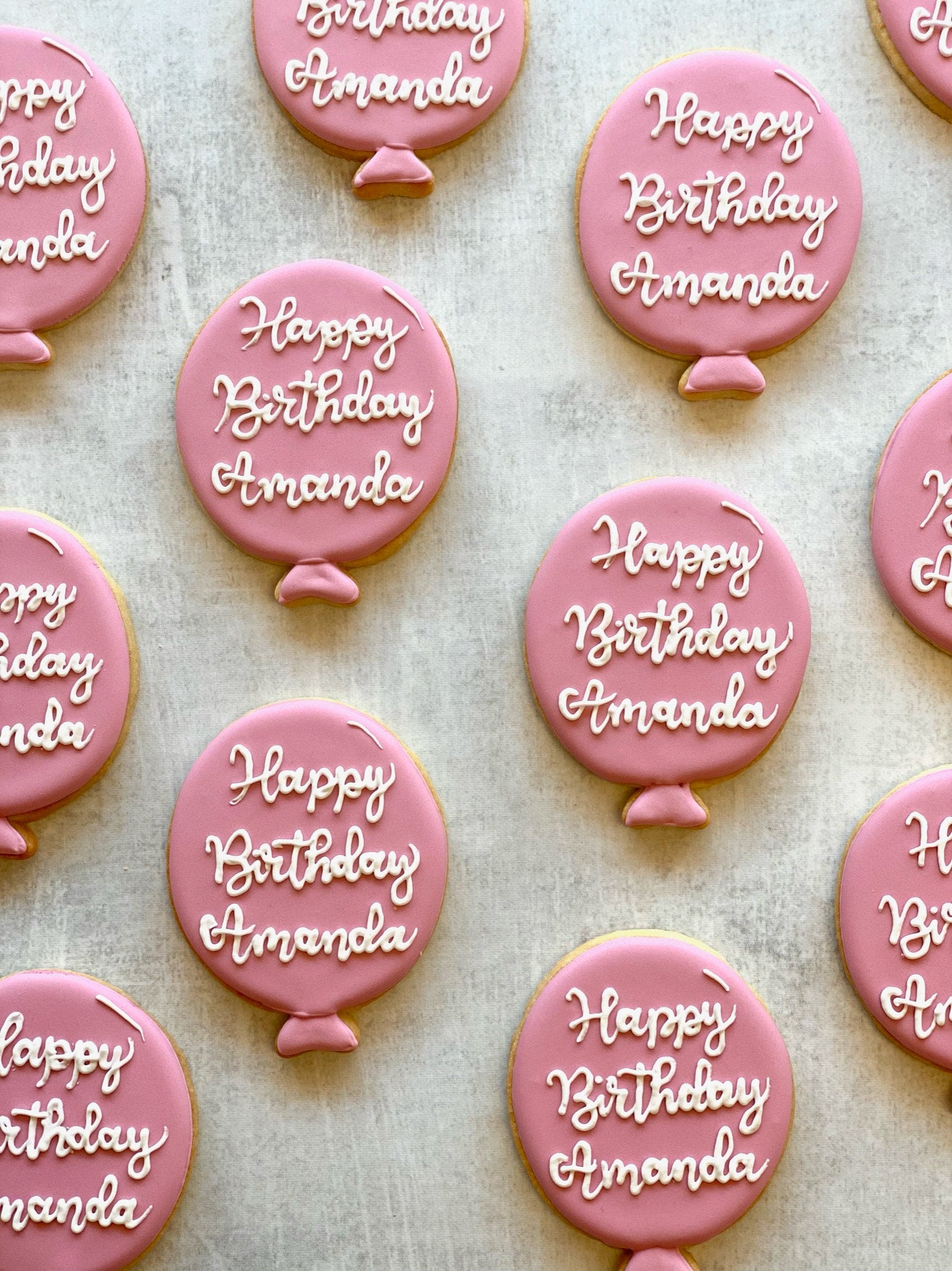 Custom Color Birthday Balloon Decorated Cookies (Pre-Order One Dozen ...