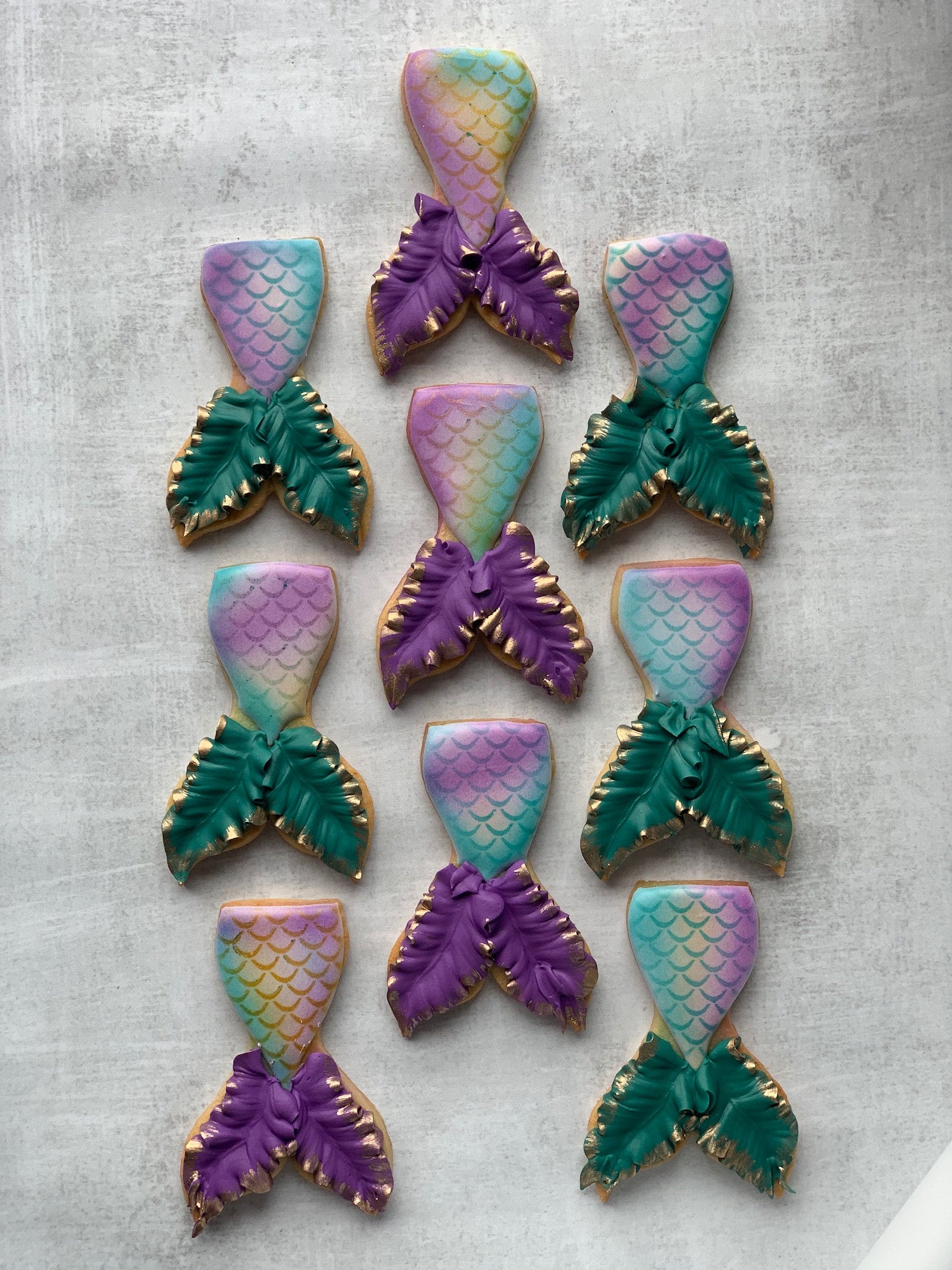 Mermaid Tail Decorated Cookies (Pre-Order One Dozen) | Double Batch Bakery