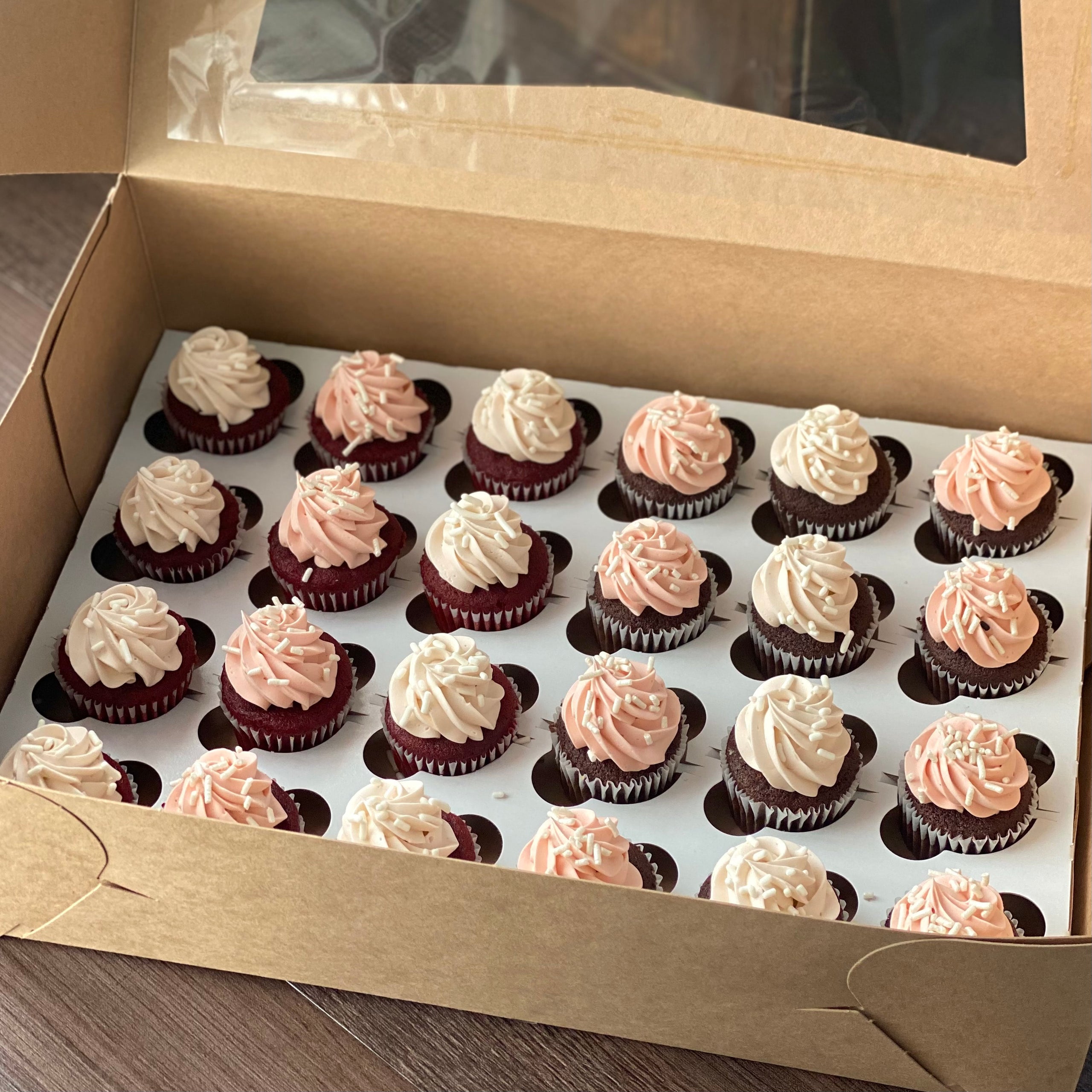 Box of 24 Mini Cupcakes with Custom Color Buttercream (Pre-Order ...